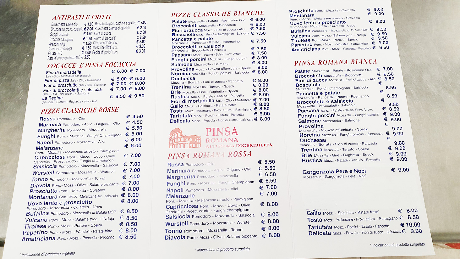 Pizzeria con servizio al tavolo